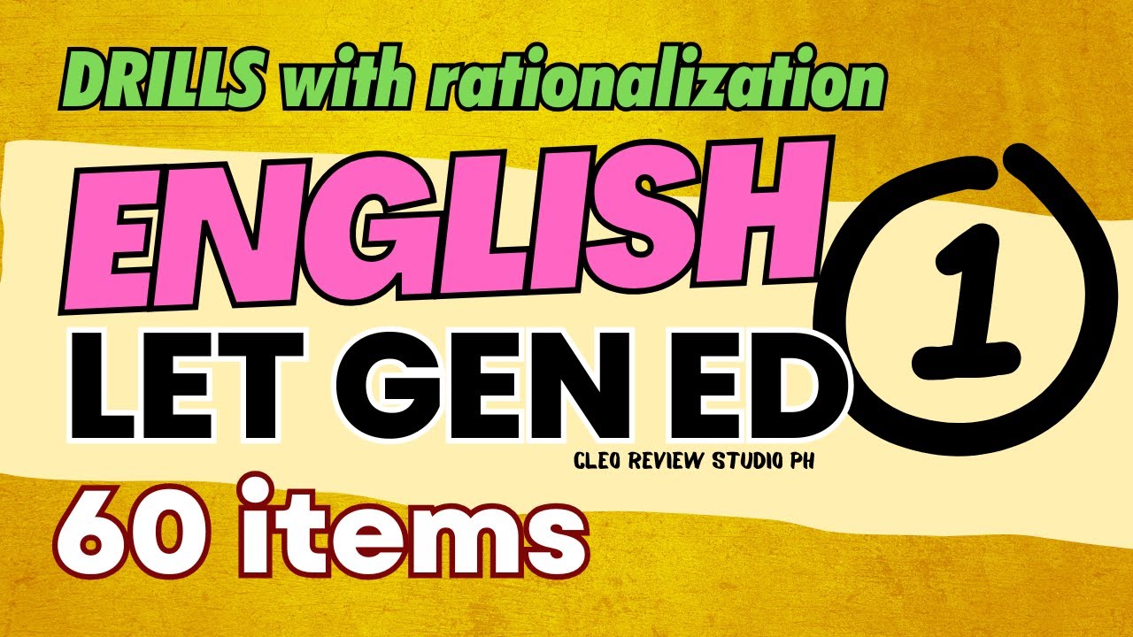 GENERAL EDUCATION ENGLISH LET REVIEWER | LET | PART 1 - YouTube