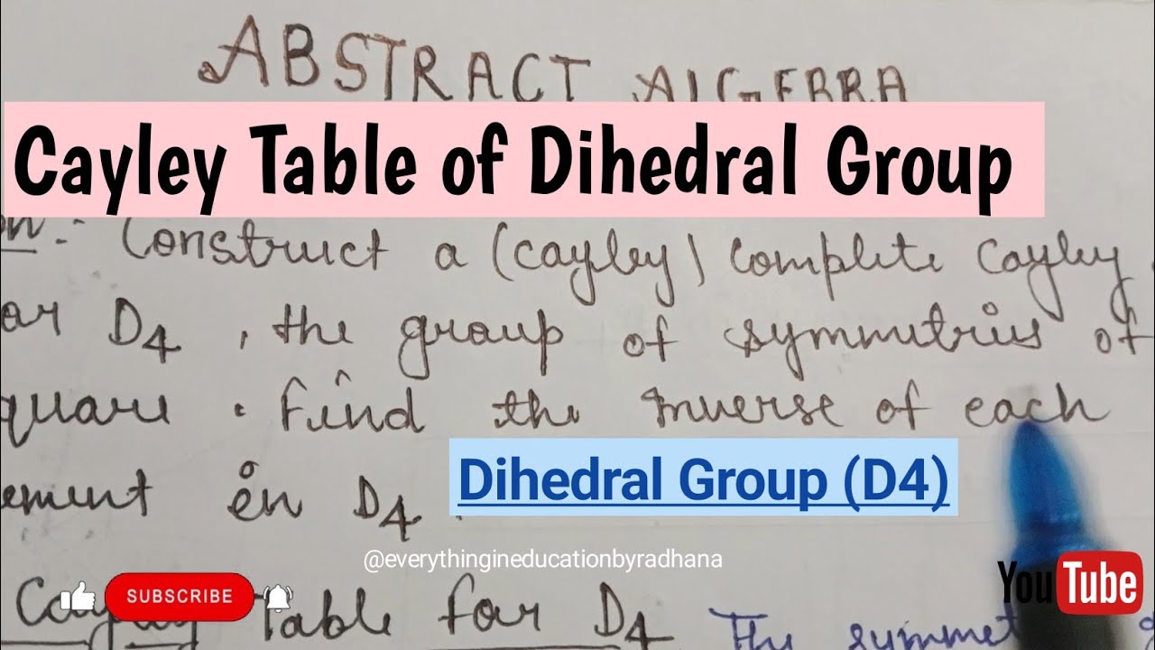 Cayley Table Dihedral Group (D4) | Group Theory | Abstract Algebra ...