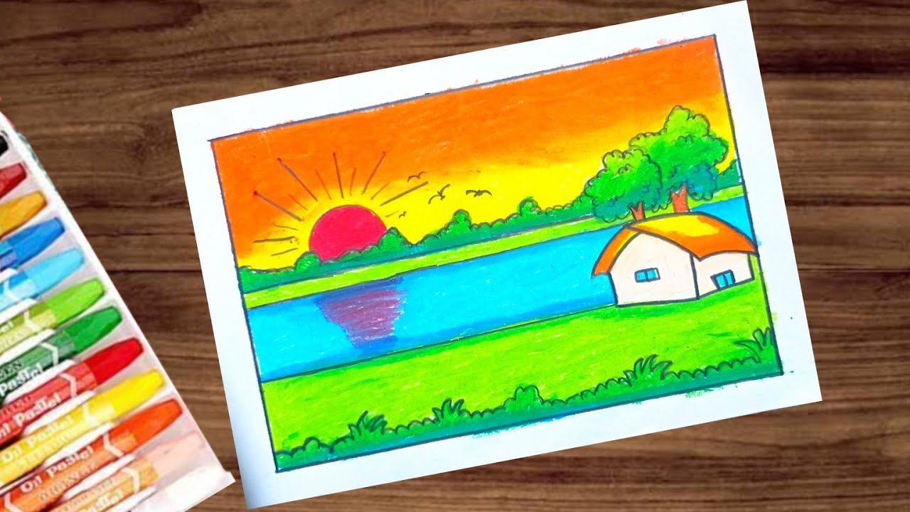 How To Draw Landscape || How to draw landscape scenery for beginner's ...