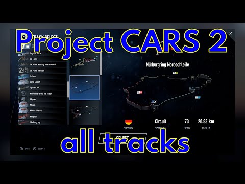 Project CARS 2 track list PCars2 PC2 all tracks - YouTube