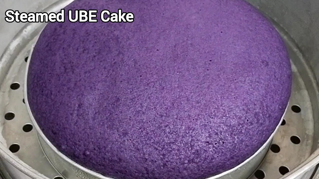 Steamed UBE Chiffon Cake Without Oven UBE Chiffon Cake Recipe - YouTube