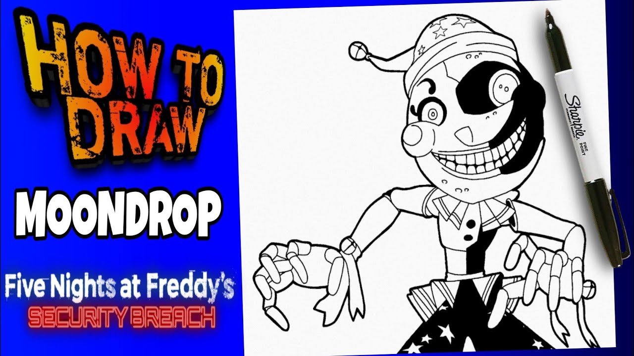 HOW TO DRAW MOONDROP | FIVE NIGHT AT FREDDY'S | como dibujar a moon ...