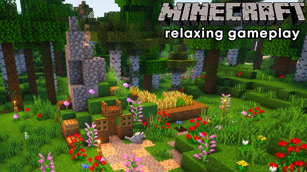 Cozy Forest Cabin - Minecraft Relaxing Gameplay, No Commentary - YouTube