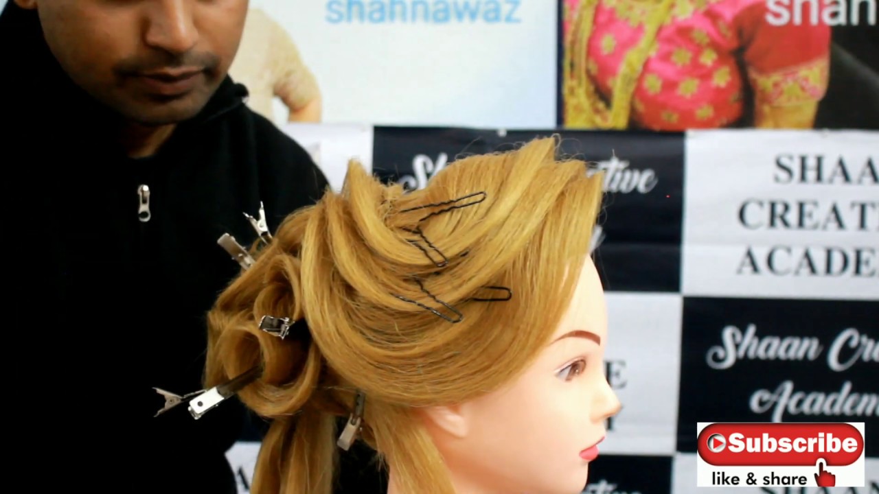 Beautiful hair style for party tutorial||Shaan creative academy - YouTube