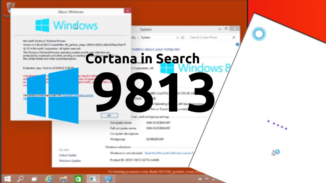 "Cortana in Search" - Exploring Windows 10 Build 9813 - YouTube