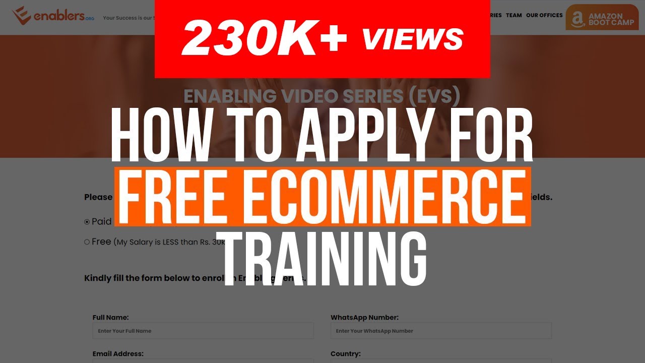 How to apply for FREE eCommerce Training | Enabling Video Series - YouTube