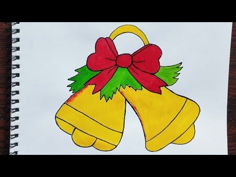 How to Draw Christmas Bell 🔔🎄# Christmas Bell Drawing# Christmas Bell ...