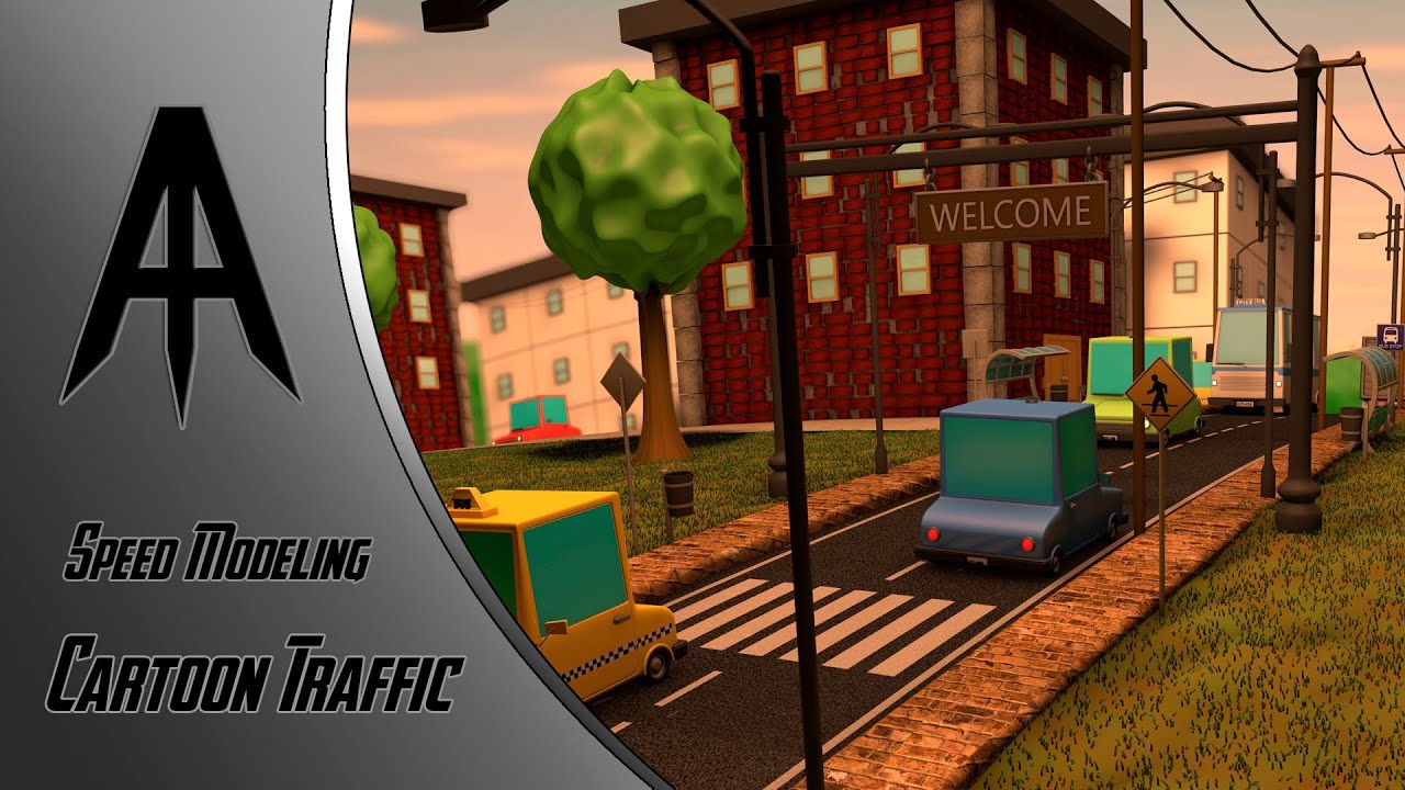 Cinema 4D | Speed Modeling | Cartoon Traffic - YouTube