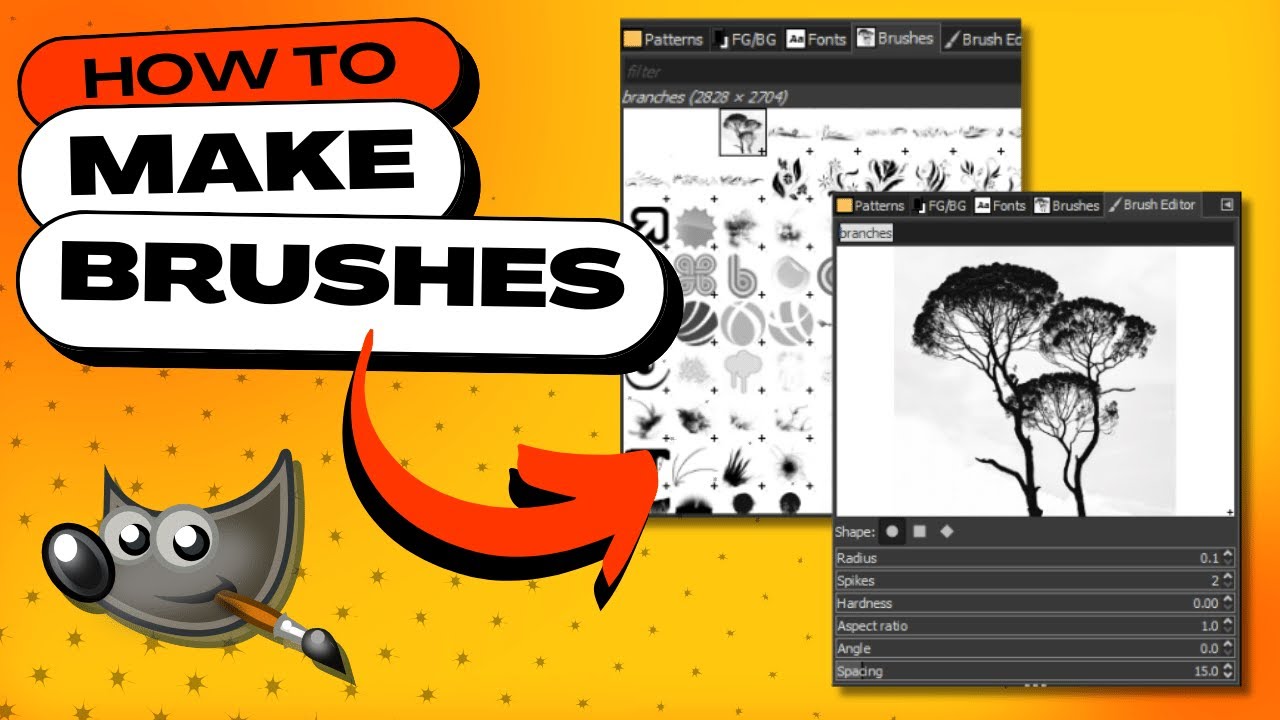 GIMP - Create Your Own Brushes From a Custom Image - YouTube