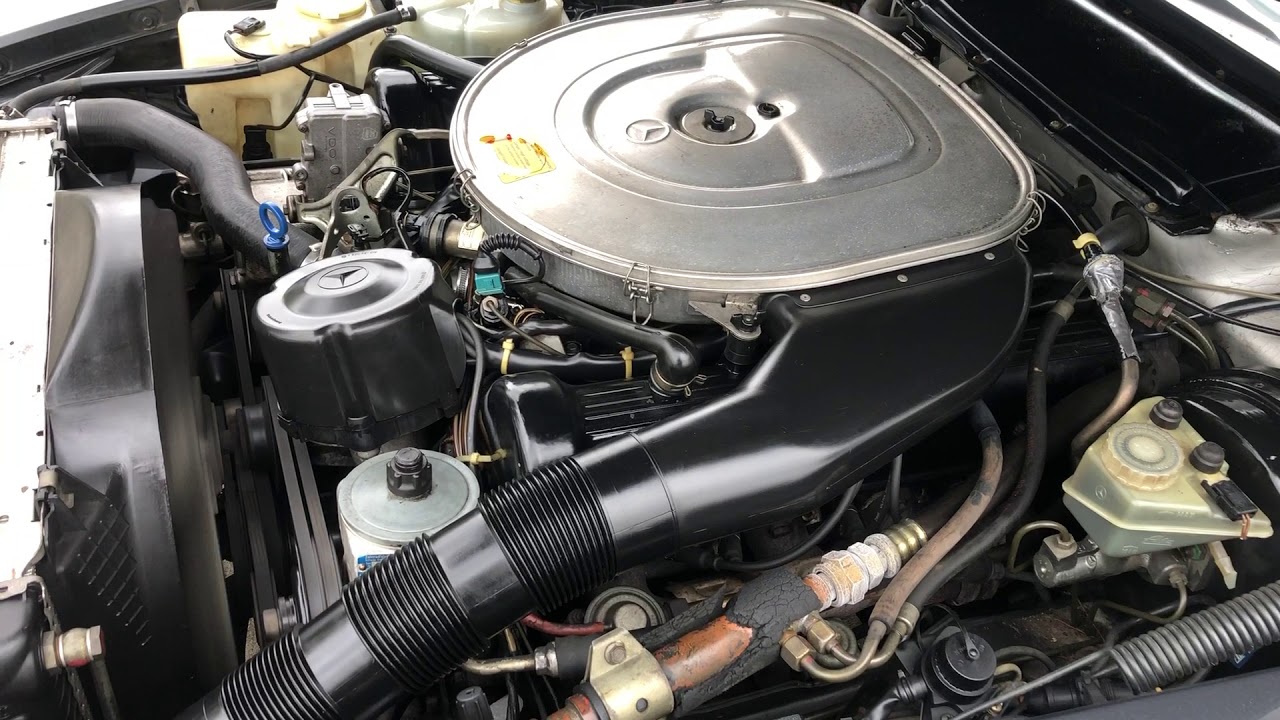 1989 Mercedes 560SL engine - YouTube