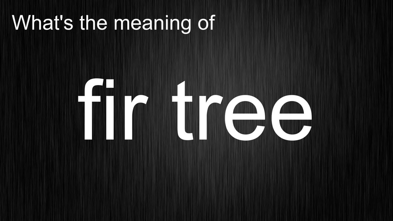 What's the meaning of "fir tree", How to pronounce fir tree? - YouTube