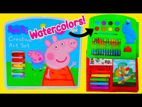Peppa Pig, Mr Potato Head & Sesame Street Art Activities for Kids Using Watercolors, Markers & More