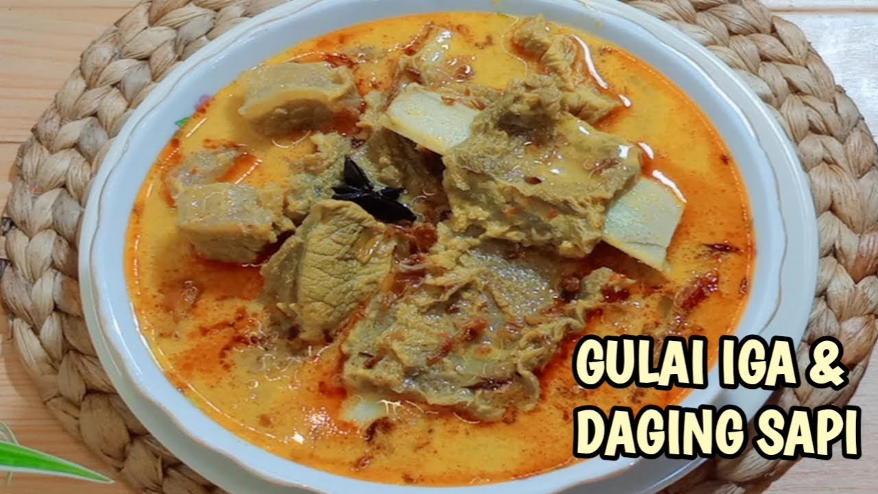 RESEP GULAI IGA DAGING SAPI EMPUK DAN BUMBU MERESAP - YouTube