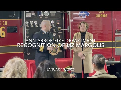Ann Arbor Fire Department Recognition of Liz Margolis - YouTube