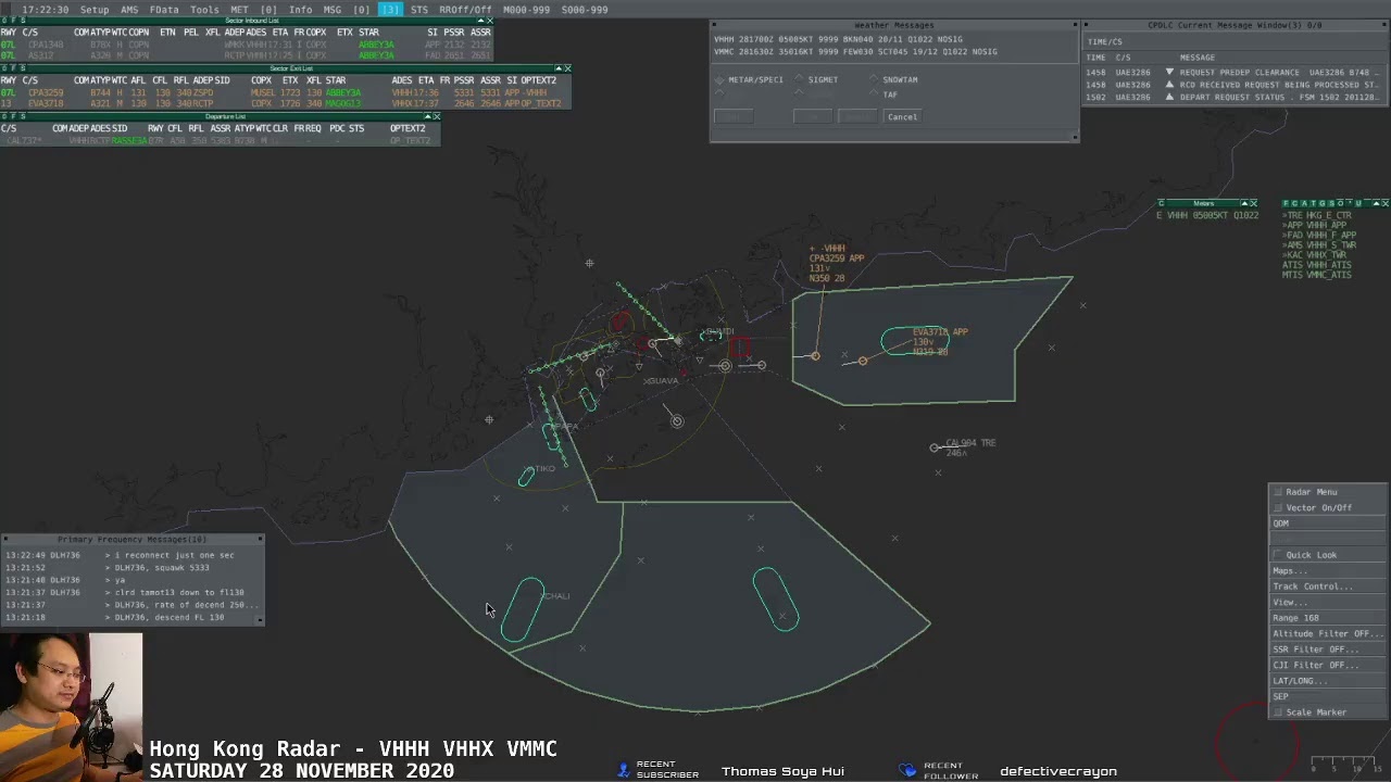 2020-11-28 | VATSIM ATC | Hong Kong Radar | VHHH VHHX VMMC - YouTube