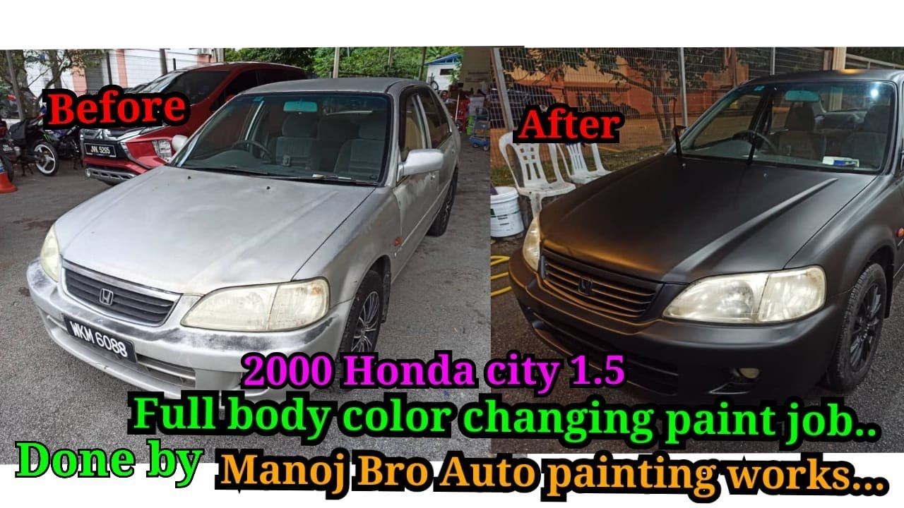 Honda city full body color changing paint job #පාට වෙනස් කිරීම ...