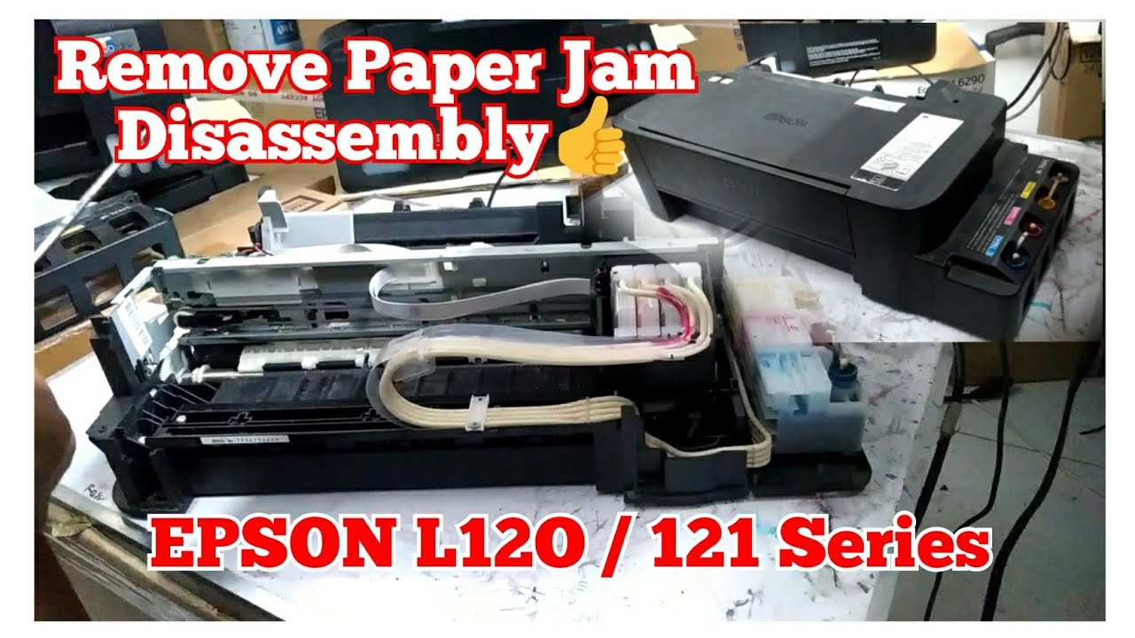 EPSON L120 / L121 Series / Remove Paper Jam / Disassembly - YouTube