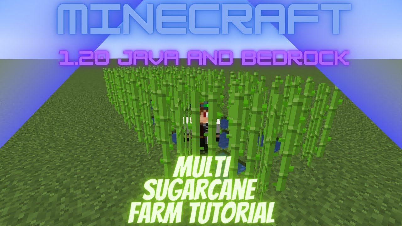 Minecraft 1.20 Java And Bedrock Sugarcane Farms. Farm Wars Tutorial ...