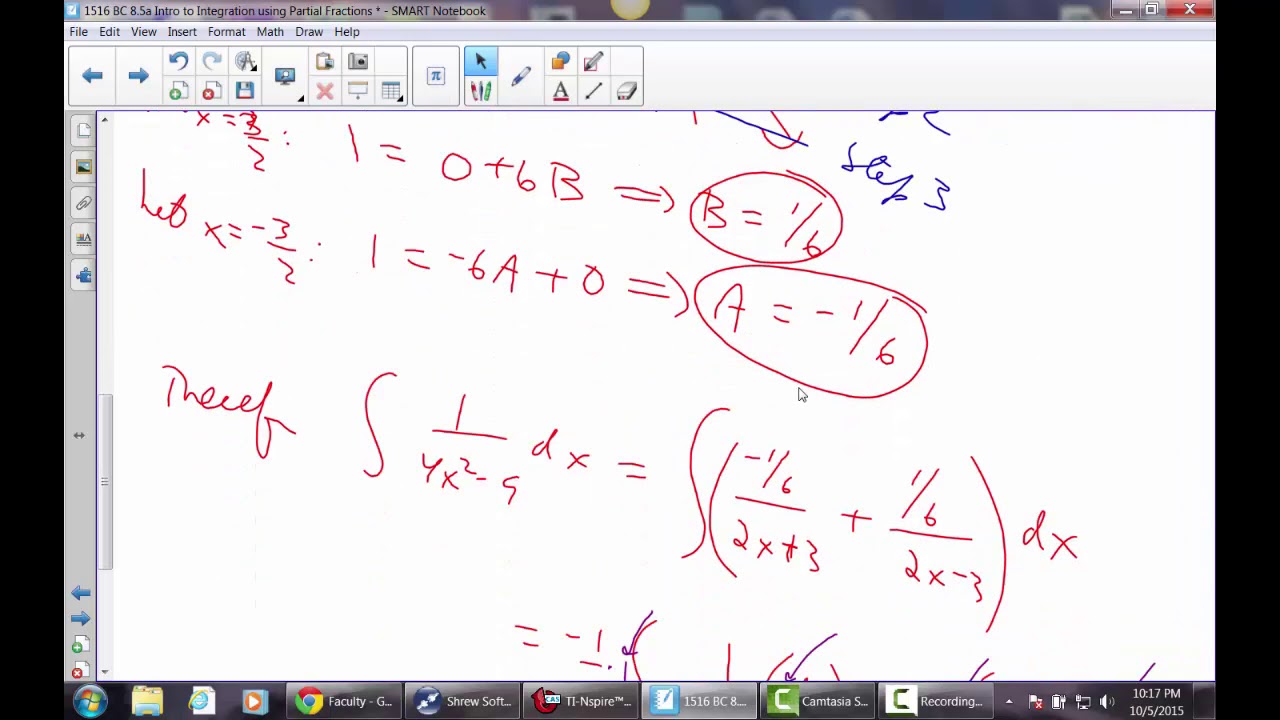 Calculus: A INTEGRATION TECHNIQUES 12: Integration using Partial ...