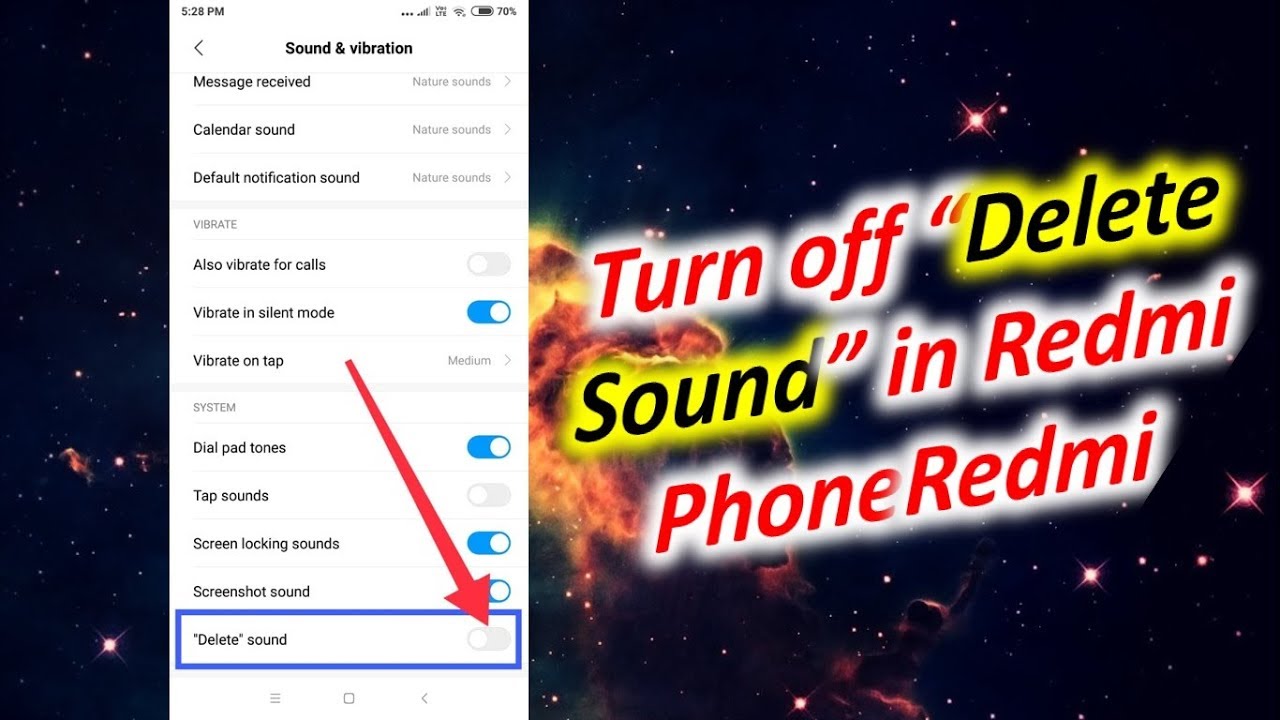 How to Turn on/off Delete Sound in Redmi Phone - YouTube
