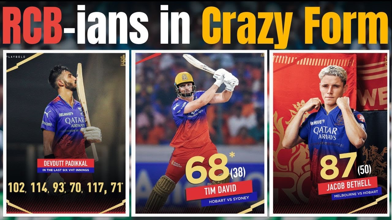 RCB players are in crazy form | Tim David, Jacob Bethell, Devdutt ...