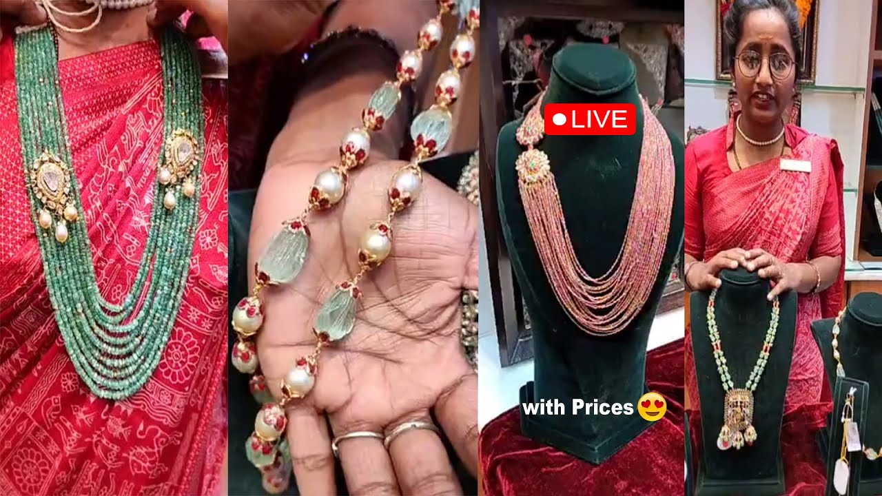 Latest Gemstone Gold Jewellery 2022 | Pavan Mor Jewellers | Bead ...