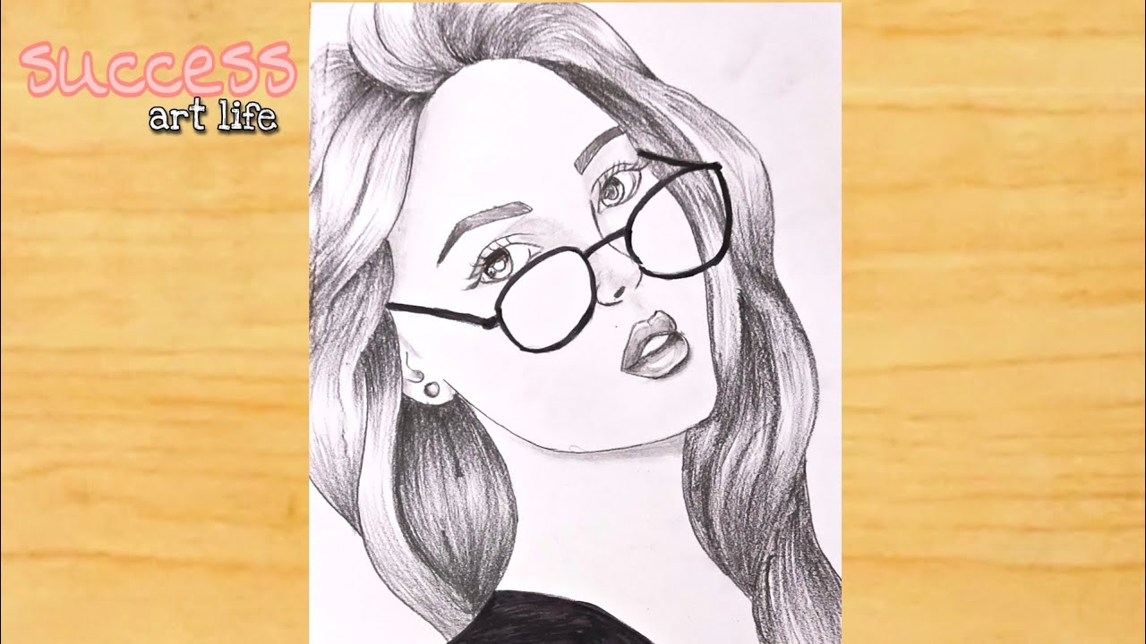 how to draw girl with glasses/step by step/ sccuess art life #deawing # ...