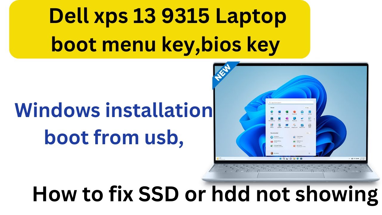 dell xps 13 9315 boot from usb || boot menu key || bios key || ssd not ...
