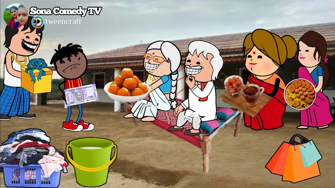 हैप्पी न्यू ईयर में कल्लू किहीन इंकार बापे के गिफ़्ट लिए से😰🤬|| Sona Comedy TV #lalkajijicartoon ...