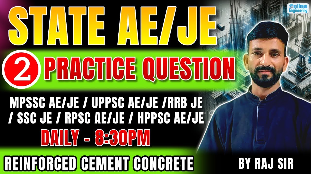 Reinforced Cement Concrete || Practice Question #sscje #rrbje # ...