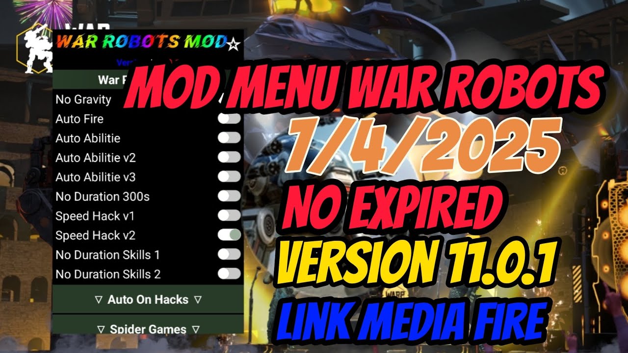 WAR ROBOTS MOD MENU VERSION V11.0.1 UPDATE LINK MEDIAFIRE NO EXPIRED ...
