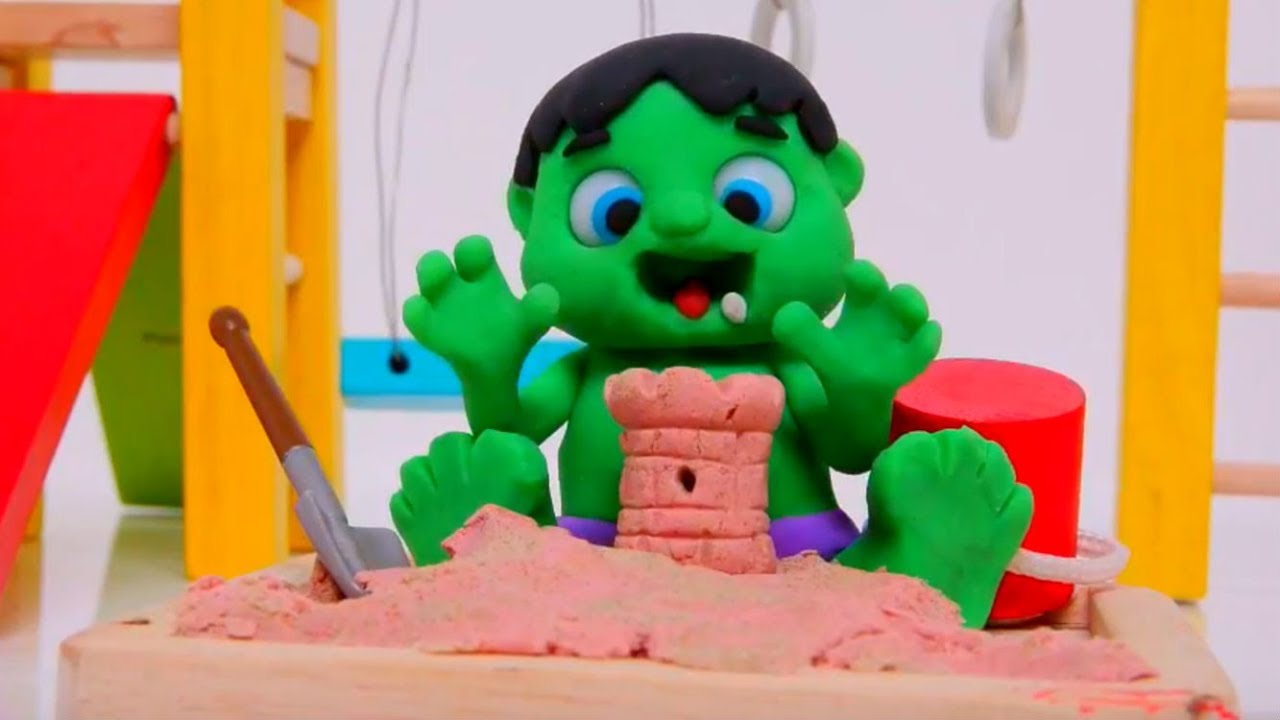 BABY HULK ADVENTURES Superhero & Frozen Elsa Play Doh Cartoons For Kids ...