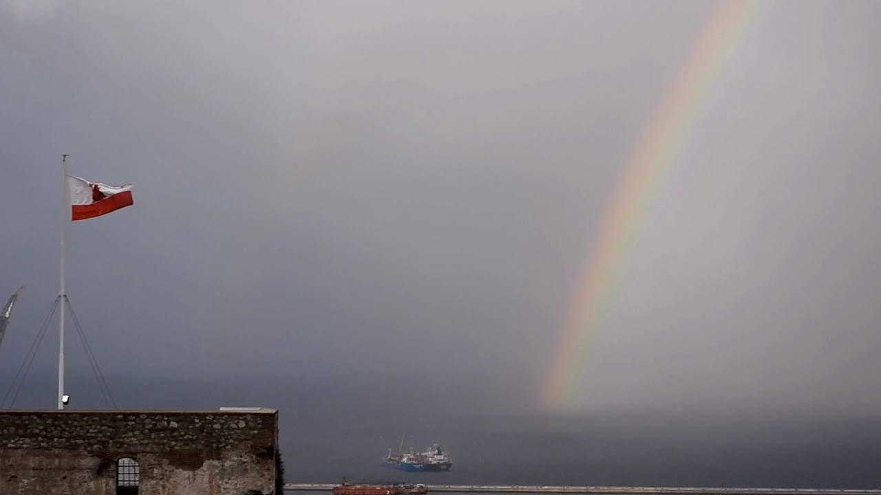 Rainbow - 2nd vid of 2 - Mediterranean - Gibraltar - 141019 - - YouTube