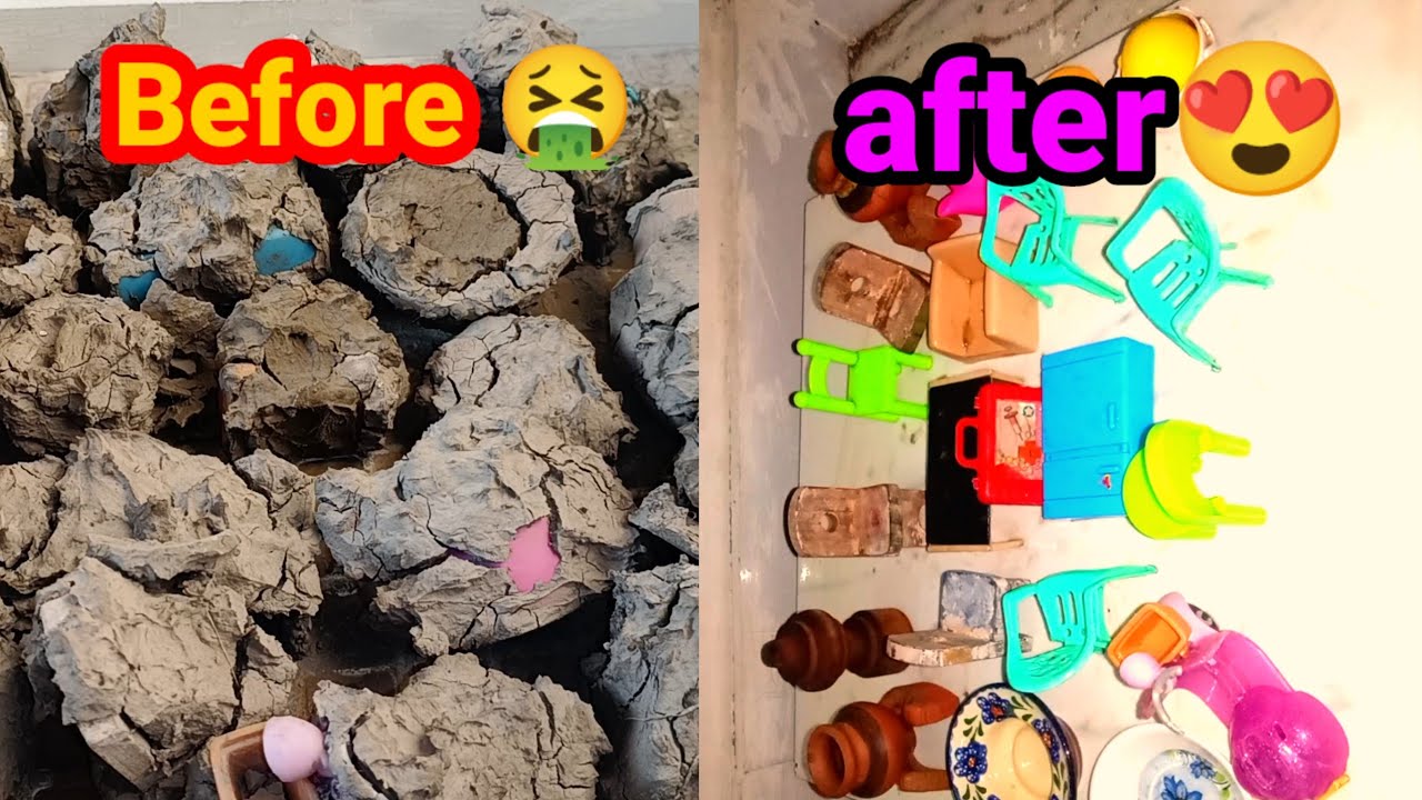 Dirty toys cleaning before and after😍 Chair, table, Matka, Toys ...