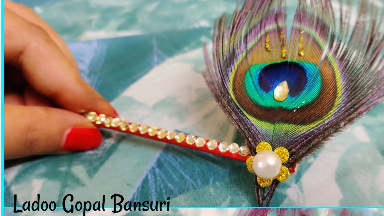 Laddu Gopal Bansuri ||How to make Bansuri at home || Divya's art ...
