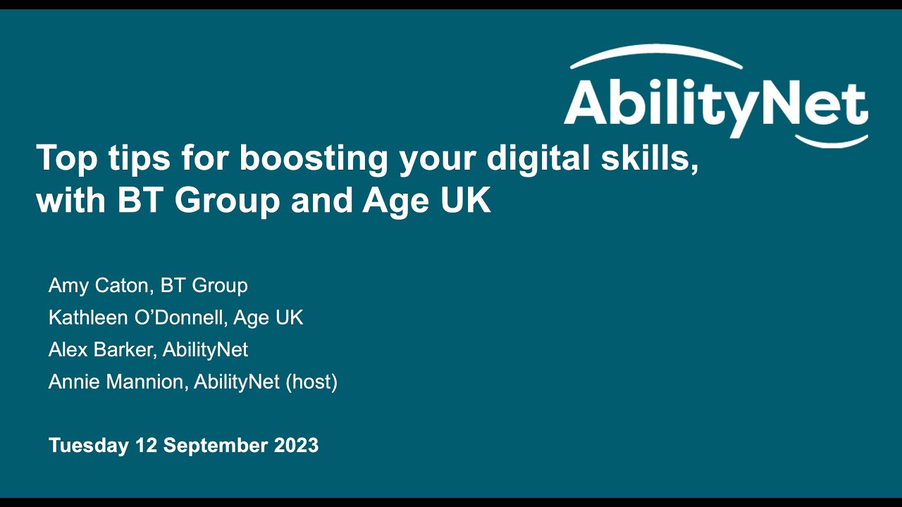 Top tips for boosting your digital skills, with BT Group and Age UK ...