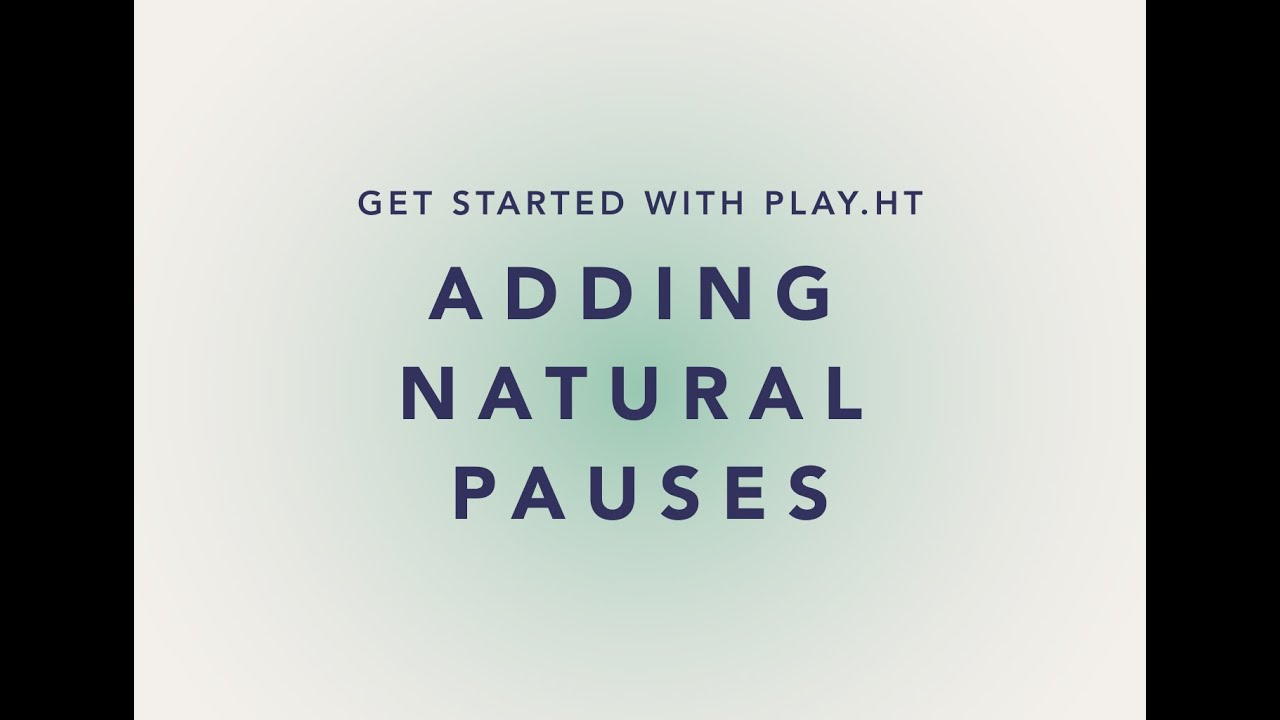 How to add natural pauses | Play.ht - YouTube