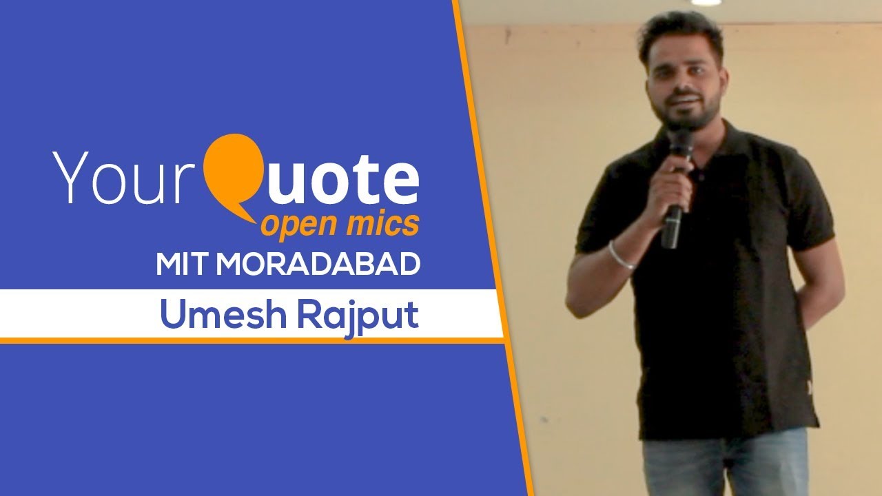 'Mohabbat Aaj Bhi Hai' by Umesh Rajput | Hindi Poetry | YQ - MIT Moradabad (Open Mic 4) - YouTube