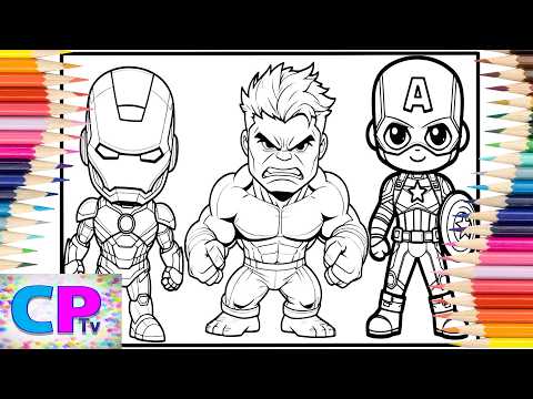 Iron Man, Hulk and Captain America in Coloring Book/Creative Video/Drawing Art/Relaxing Video