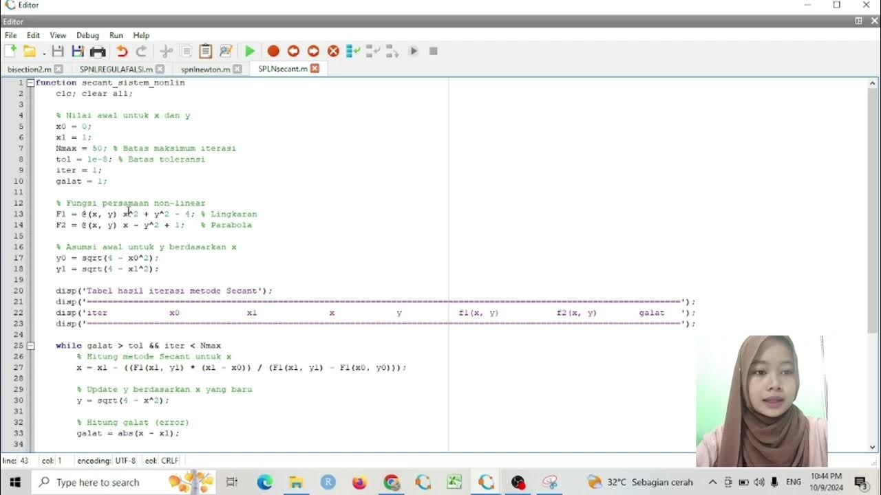 BAB 4 Metode Secant Sistem Persamaan Nonlinear - YouTube