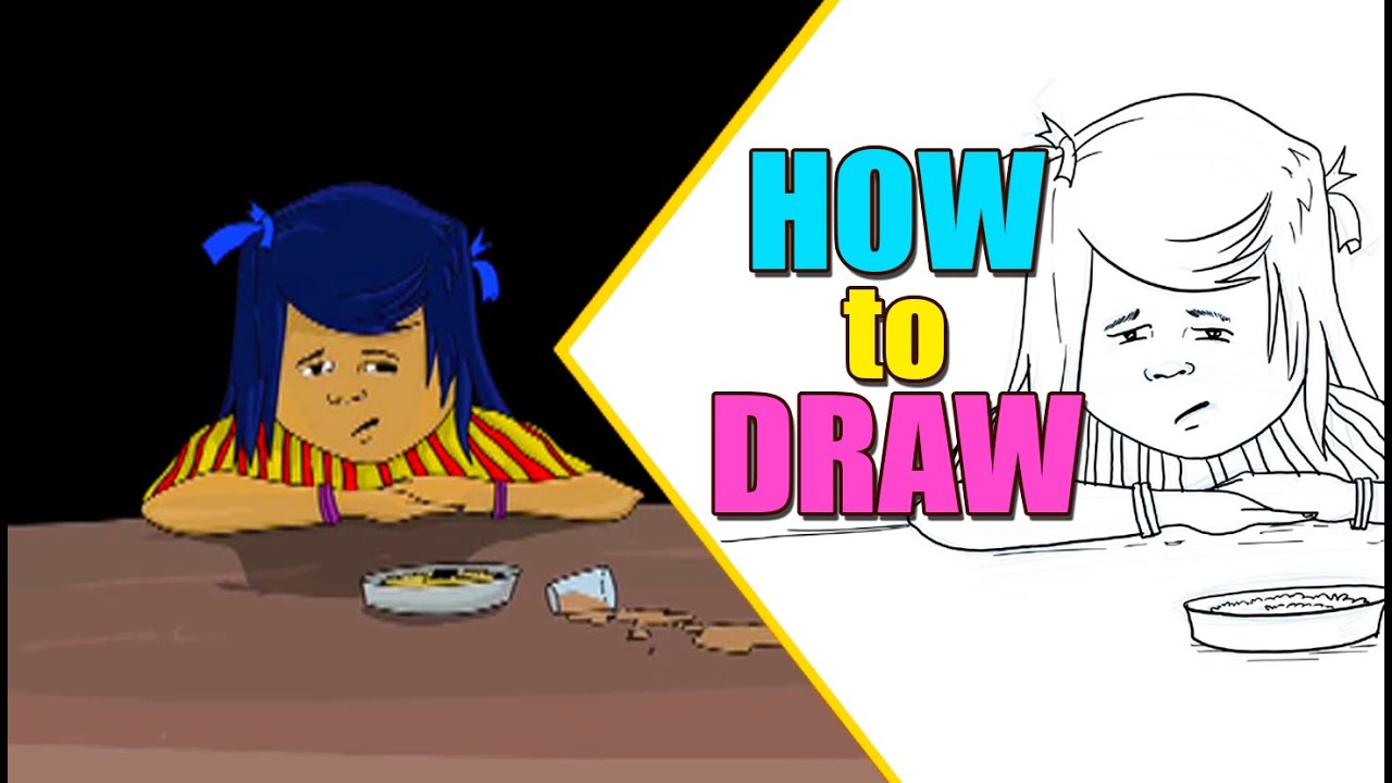 Teaching Children to Draw : How To Draw Indolent Girl - YouTube