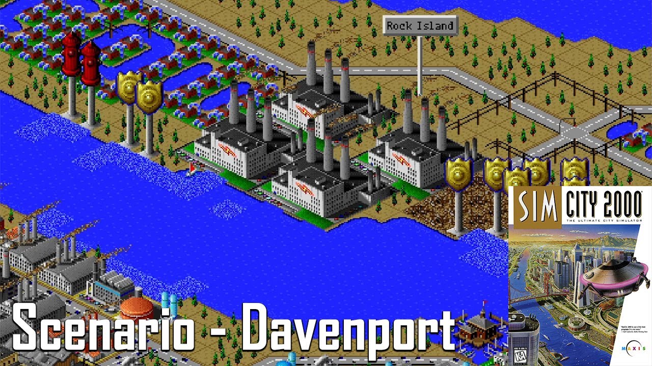 SimCity 2000 - Scenario Playthrough - Davenport - YouTube