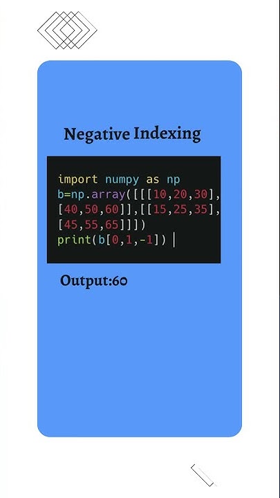 Numpy Array Indexing.#shorts Numpy array indexing - YouTube