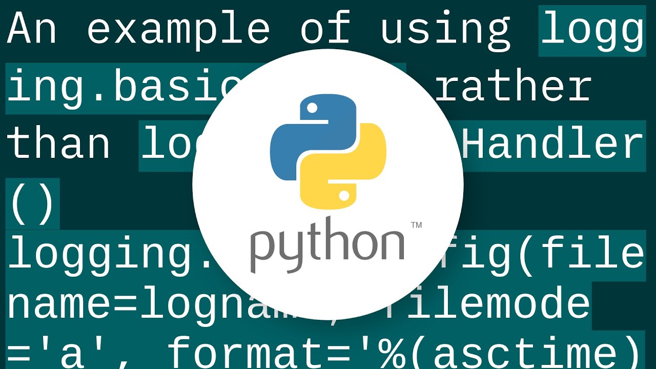 How To Write To A File Using The Logging Python Module Youtube
