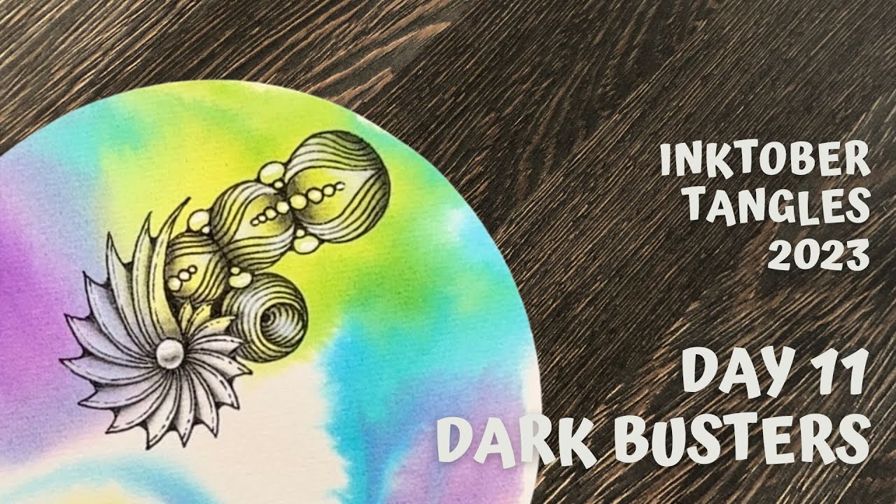 Inktober Tangles 2023 - Day 11 - Dark Busters - YouTube