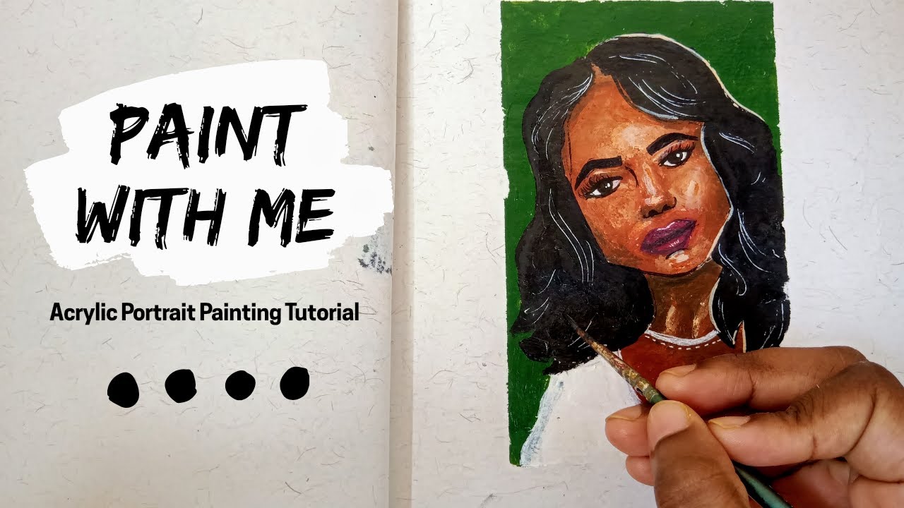Acrylic portrait painting tutorial | Paint with me | Step by Step guide ...