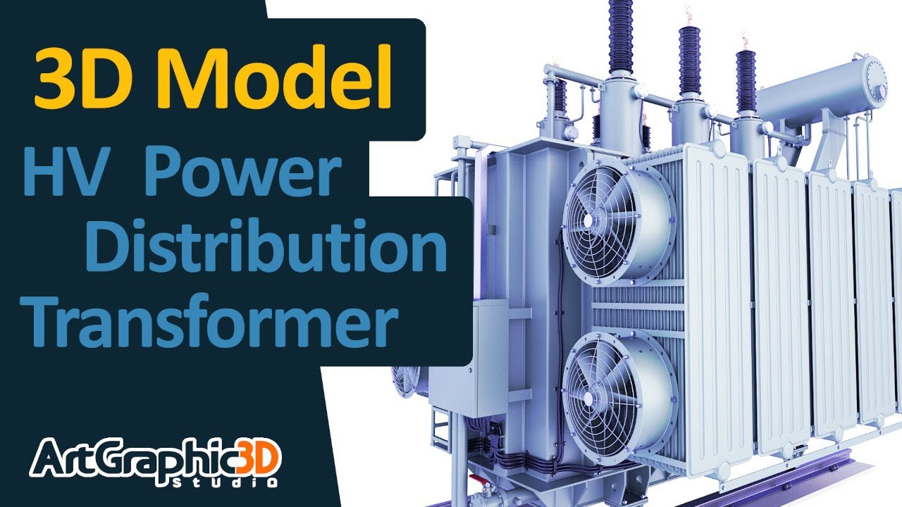 Professional HV Power Transformer 3D Model | Realistic Modeling in ...