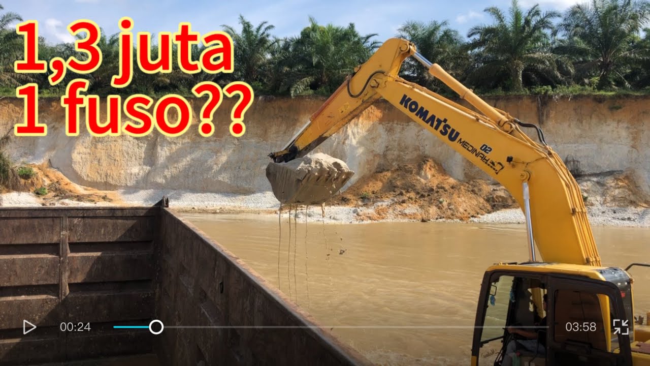 Cara Muat Pasir Tronton Fuso Di Kuari Rantau Kasai. - YouTube