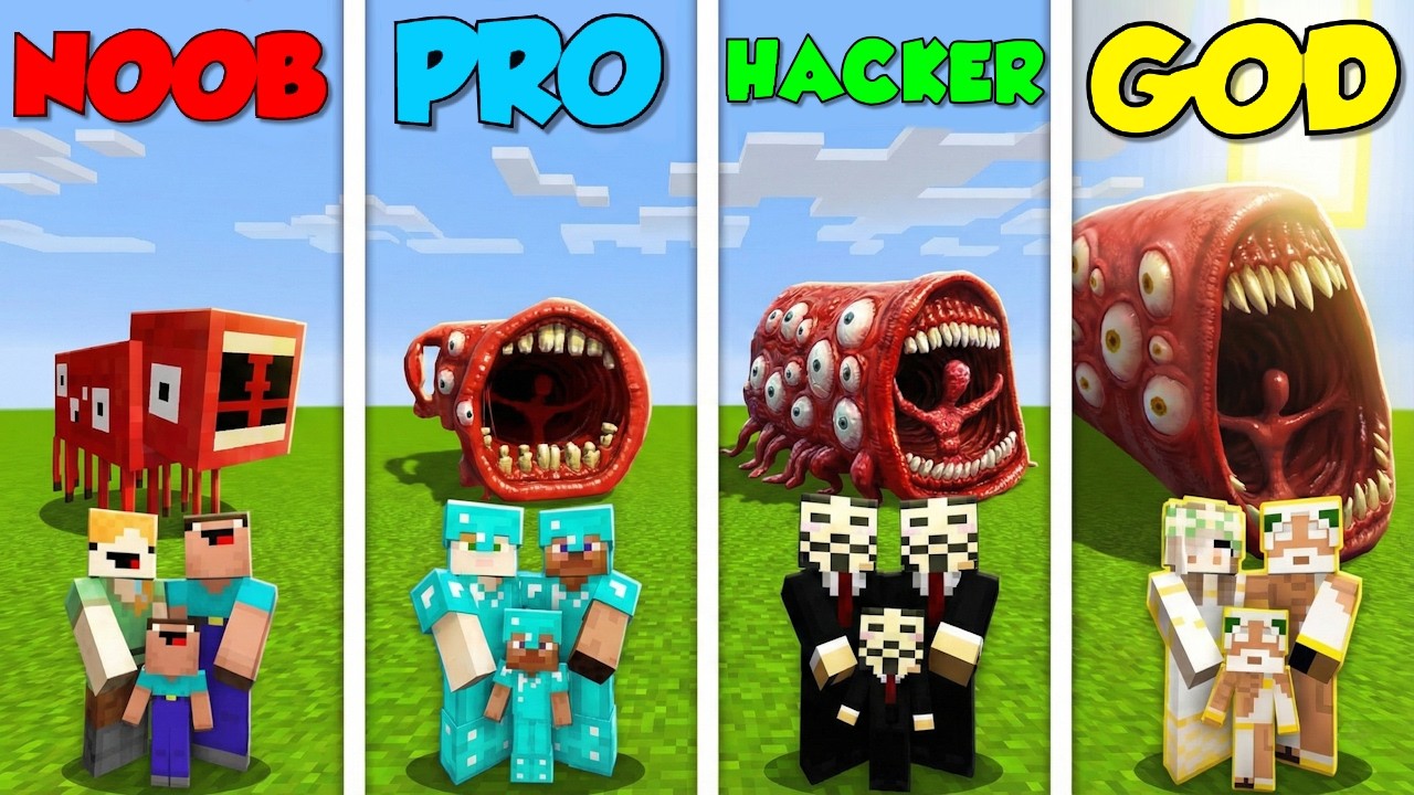 NOOB SCP TRAIN EATER for Family vs. PRO vs. HACKER vs. GOD! - YouTube