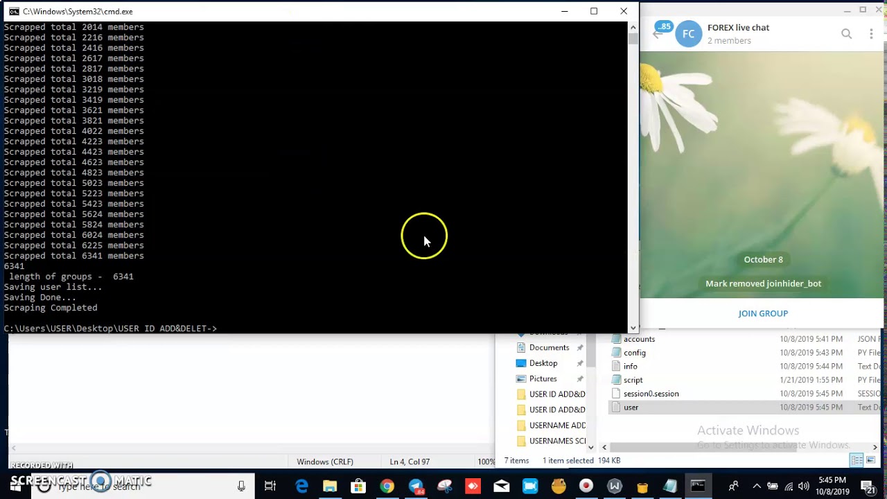 Telegram user id scraping and adding software - YouTube